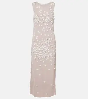 Altuzarra Nelly Floral Appliqué Midi Dress - Pink