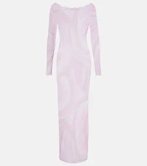 Emilio Pucci Iride Sheer Tulle Maxi Dress - Pink
