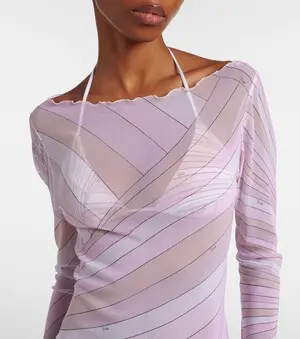 Emilio Pucci Iride Sheer Tulle Maxi Dress - Pink
