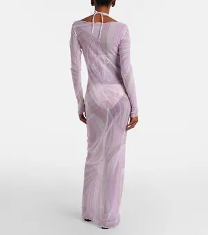 Emilio Pucci Iride Sheer Tulle Maxi Dress - Pink