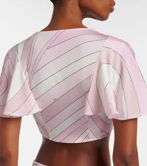 Emilio Pucci Iridescent Jersey Crop Top - Pink