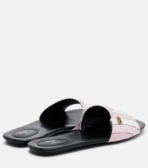 Emilio Pucci Yummy Iride Twill Slides - Pink