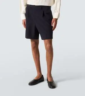 STOFFA Navy Wool Tailored Shorts