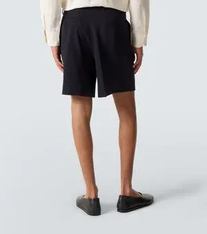 STOFFA Navy Wool Tailored Shorts