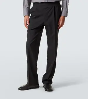 STOFFA Wool Straight Leg Trousers - Black