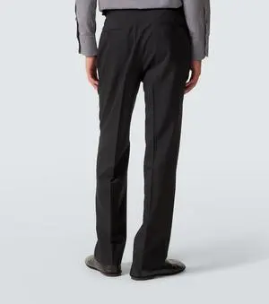 STOFFA Wool Straight Leg Trousers - Black