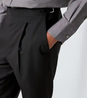 STOFFA Wool Straight Leg Trousers - Black
