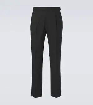 STOFFA Wool Straight Leg Trousers - Black