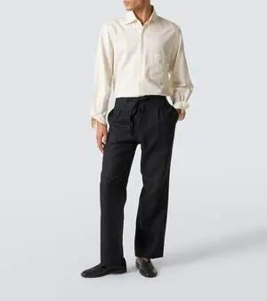 STOFFA Linen Straight Pants - Black
