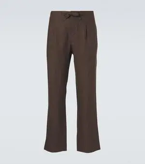 STOFFA Stoffa Linen Straight-Leg Trousers Brown