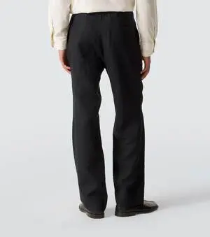 STOFFA Linen Straight Pants - Black