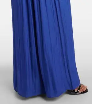 Costarellos Lace-trimmed Lurex Georgette Gown - Blue