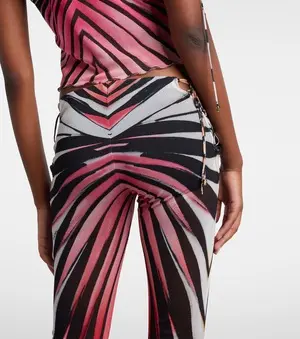 Roberto Cavalli Printed Sheer Flared Pants
