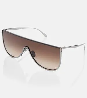 Alaïa Lettering Logo Flat-top Sunglasses - Silver