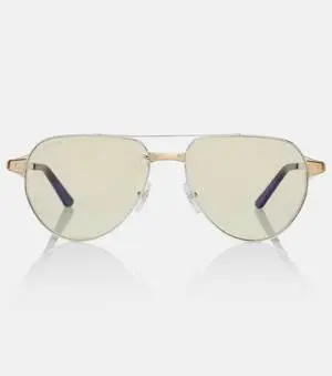 Cartier Santos De Aviator Sunglasses - Silver