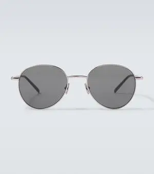Saint Laurent Logo Round Eyeglasses - Silver