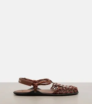 Miu Miu Leather-trimmed Sandals