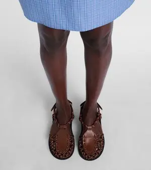 Miu Miu Leather-trimmed Sandals