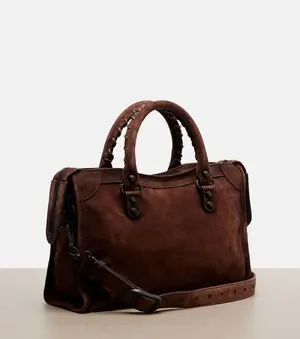 Balenciaga Le City Small Suede Top-handle Bag - Brown