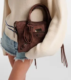 Balenciaga Le City Small Suede Top-handle Bag - Brown