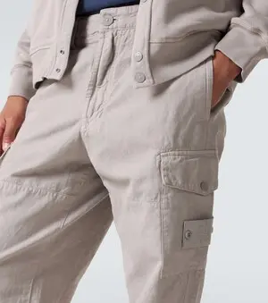 Stone Island Cotton And Linen Canvas Cargo Pants