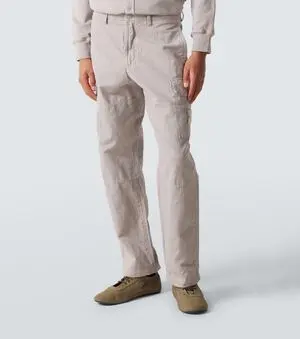 Stone Island Cotton And Linen Canvas Cargo Pants