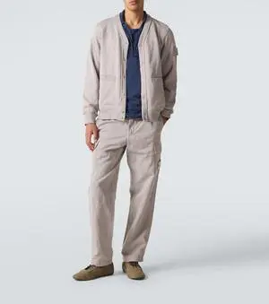 Stone Island Cotton And Linen Canvas Cargo Pants