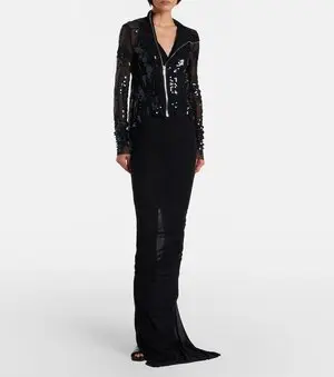 Rick Owens Gary Sequined Tulle Jacket