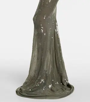 Rick Owens Sequined Sheer Tulle Gown