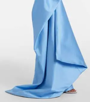 Monique Lhuillier Draped Asymmetric Bustier Gown