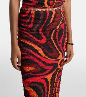 Emilio Pucci Smocked Maxi Skirt - Multicoloured