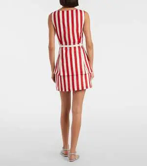 Posse Alice Striped Linen Miniskirt