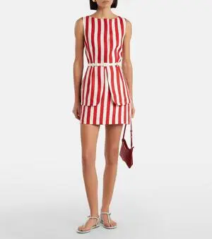 Posse Alice Striped Linen Miniskirt