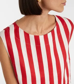 Posse Martina Striped Linen Crop Top