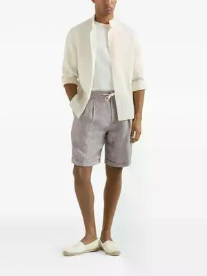 Brunello Cucinelli Linen And Hemp Diagonal Bermuda Shorts