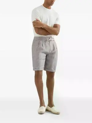 Brunello Cucinelli Linen And Hemp Diagonal Bermuda Shorts