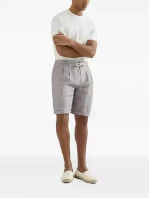 Brunello Cucinelli Linen And Hemp Diagonal Bermuda Shorts