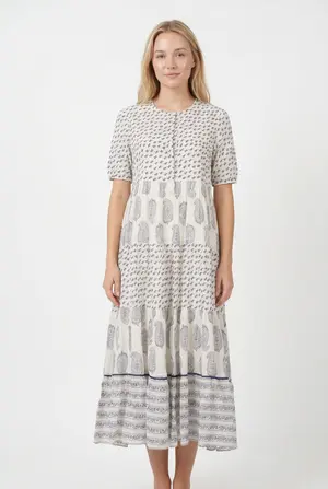 RO'S GARDEN Ro's Garden Daphne Midi Dress Blue Indienne