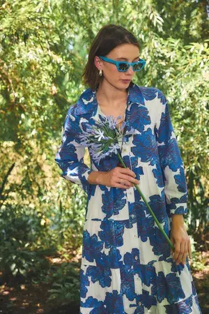 RO'S GARDEN Eenika Print Tiered Maxi Dress