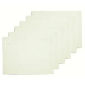 Solino Home Cotton Linen Plain Placemats Set Of 6 - Ivory