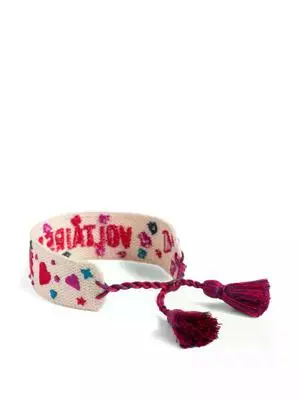 Zadig&Voltaire Embroidered Love Tassel Bracelet - Neutrals