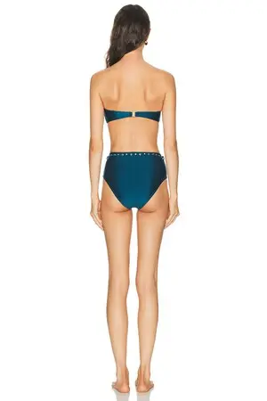 Zimmermann Indra Studded Flower Bikini Set - Petrol