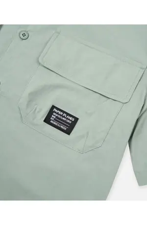 PAPER PLANES Utility Short Sleeve Button-up Shirt