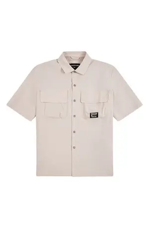 PAPER PLANES Utility Short Sleeve Button-up Shirt - Sand