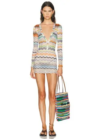 Missoni Plunging V-neck Knit Cover Up Dress