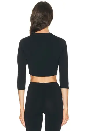 SKIMS Refined Knit Crop Cardigan - Obsidian
