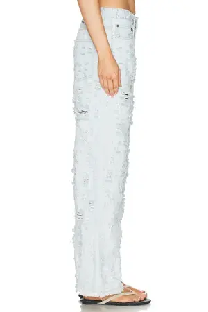 HAIKURE Winny Wide Leg Jeans - Light Blue Destroy