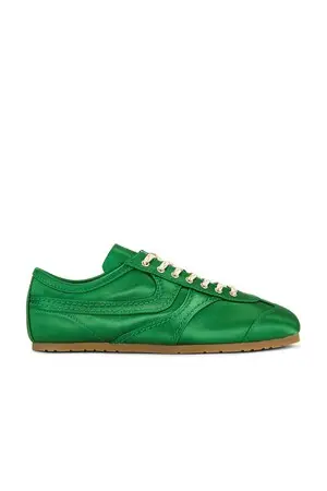 Dries Van Noten Suede And Calf Leather Mule Sneakers - Green