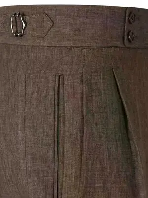 Scabal Pleated Side-adjuster Trousers - Brown