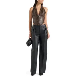 Manière De Voir Sloane Python Halterneck Corset Top